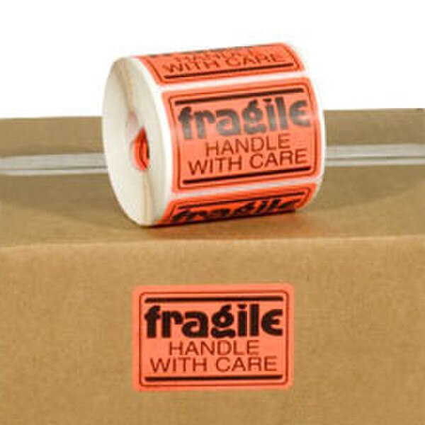 "Fragile" Label 2" x 3" 500/roll | TexanBox